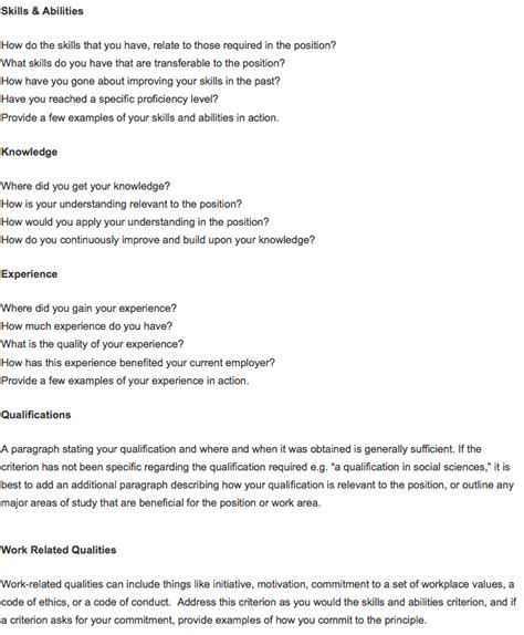 Free Selection Criteria Examples Addressing Criteria