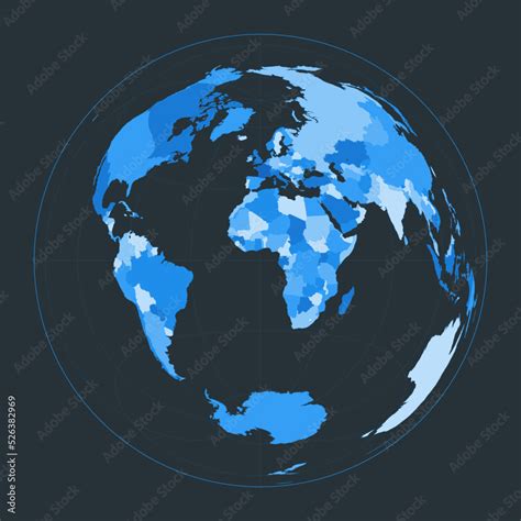 World Map Lambert Azimuthal Equal Area Projection Futuristic World Illustration For Your