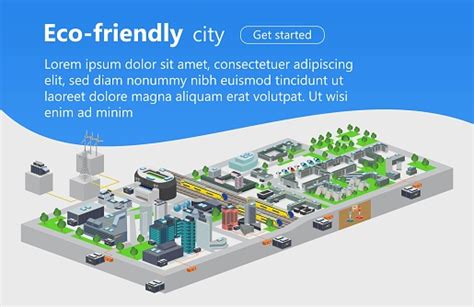 전기 그리드와 태양 전지판이 있는 도시 지도의 그림 방문 페이지 전단지 인포그래픽 및 기타 그래픽 관련 자산벡터에 적합 등측투영법에 대한 스톡 벡터 아트 및 기타 이미지