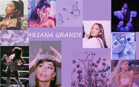 An Image Of Ariana Grandee Collage With Flowers And Butterflies In The