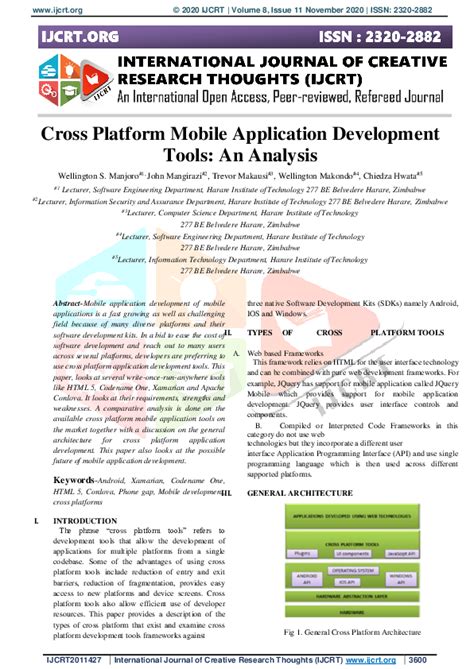 pdf cross platform mobile application development tools an analysis