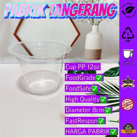 Jual Kelipatan Order 50 Pcs Cup Pp 12 Oz Gelas Pp 12 Oz Gelas Plastik