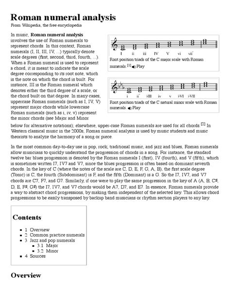 Roman Numeral Analysis Pdf Chord Music Music Theory
