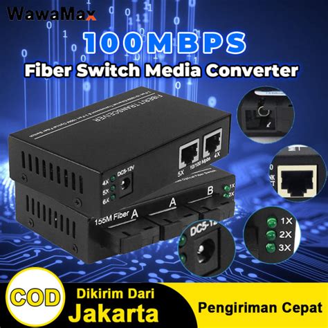 100mbps Fiber Switch Media Converter Transceiver Ethernet 2 Sc 1310nm 1550nm 4 Rj45 Utp With