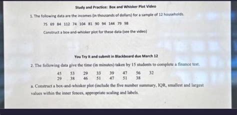 Solved Study And Practice Box And Whisker Plot Video The Chegg Com