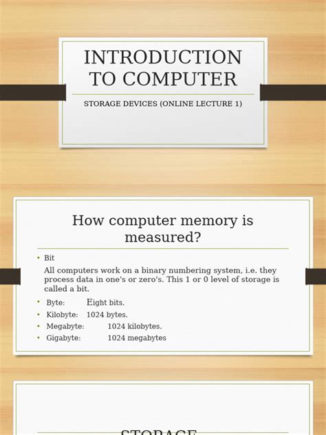 Introduction To Computer Storage Devices Pdf Random Access Memory