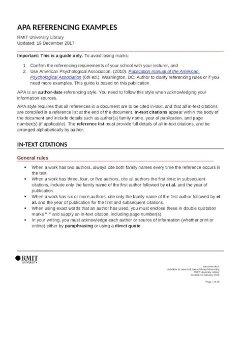 DOCX Harvard Referencing RMIT University Library Guide Web