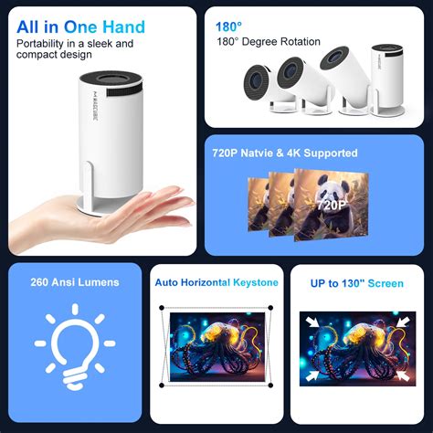 Magcubic HY300 Pro Mini Projector 4K Android 11 Dual WiFi 6 260 ANSI 1080P BT 5 0