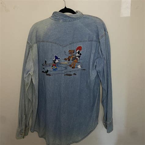 Real Vintage Disney Button Up Size L Rare Disney Depop