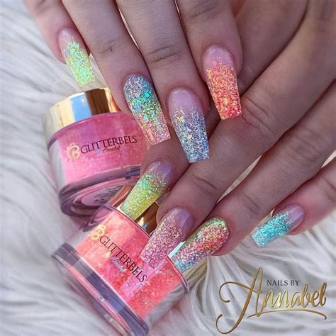 By Larissa Heeren Neon Acrylic Nails Nail Designs Glitter Acrylic