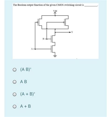 Solved The Boolean Output Function Of The Given Cmos