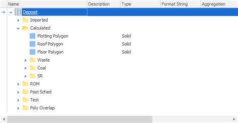 Table Plots Micromine Spry