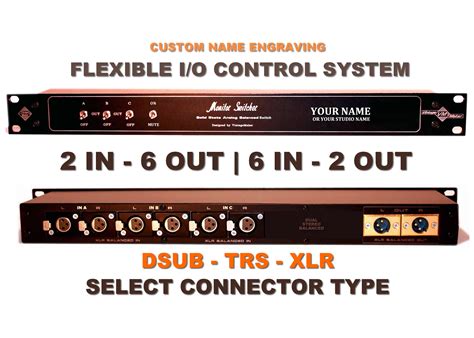 2x6 Or 6x2 Analog Speaker Switch Flexible Io Control Dsub Trs Xlr