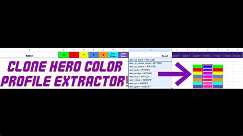 Clone Hero Color Profile Spreadsheet Demonstration Youtube