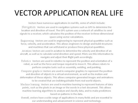 Vector Application Real Life Pdf