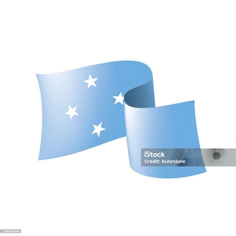 페더레이션된 상태 미크로네시아 플래그 흰색 배경 벡터 일러스트 레이 션 0명에 대한 스톡 벡터 아트 및 기타 이미지 0명 3차원 형태 국가 Istock
