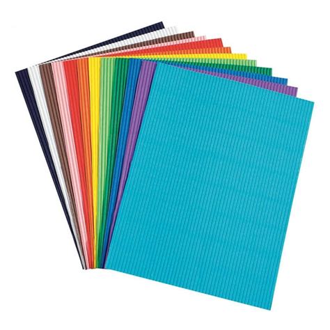 Corrugated Paper Sheets Assorted Colors 12 Pack Econocrafts