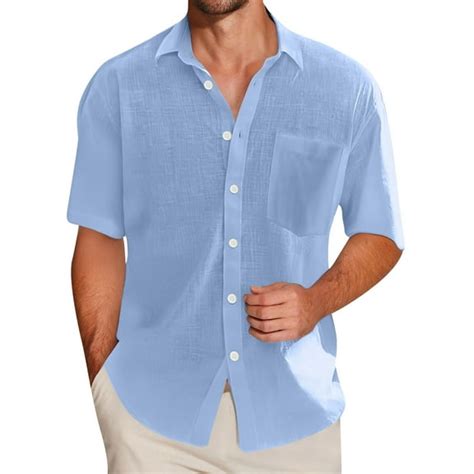 Vv Aveors Mens Shirts 2026 Summer Cotton Linen Dressy Casual Beach