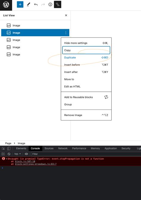 Duplicate Blocks From List View Throws An Error · Issue 38759