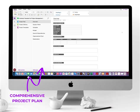 Onenote Project Management Planner Project Management Template Project Plan Template Meeting