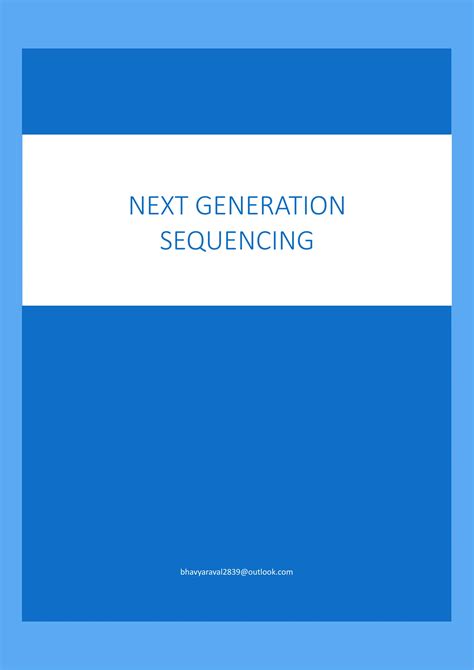Ngs Next Generation Sequencing Methodology Pdf