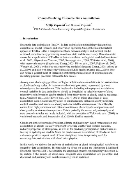Pdf Cloud Resolving Ensemble Data Assimilation