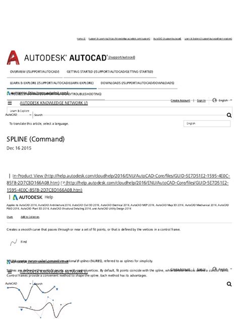 Spline Command Autocad Autodesk Knowledge Network Pdf Autodesk Auto Cad