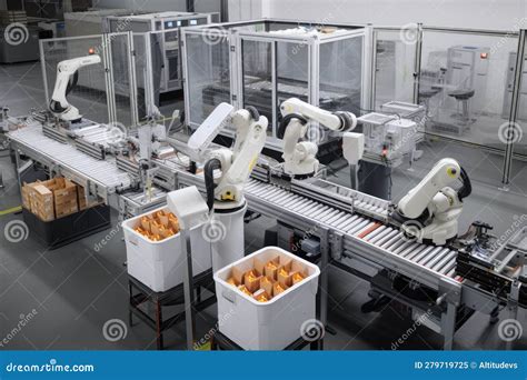 Packaging And Sorting Robots Working Together To Swiftly And Efficiently Sort Large Quantities