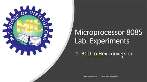 Bcd To Hex Conversion Microprocessor 8085 Lab Experiment Youtube