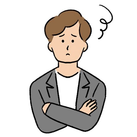 悩む表情の男性のイラスト01 Onwaイラスト