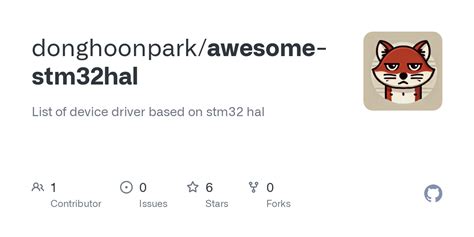 Github Donghoonpark Awesome Stm Hal List Of Device Driver Based On Stm Hal