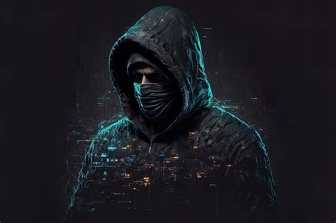 Premium Ai Image Hacker In Dark Background Concept