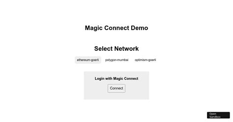 Magic Connect Demo Codesandbox