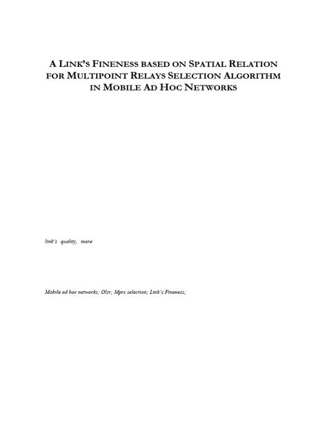 a link s fineness based on spatial relation for multipoint relays