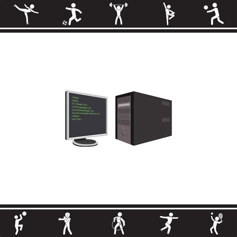 Premium Vector Computer And Monitor Vector Illustration