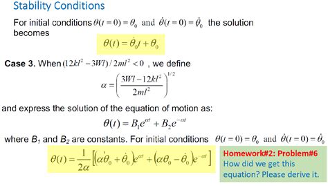Solved For Initial Conditions θ T 0 θ0 And θ˙ T 0 θ˙0 The
