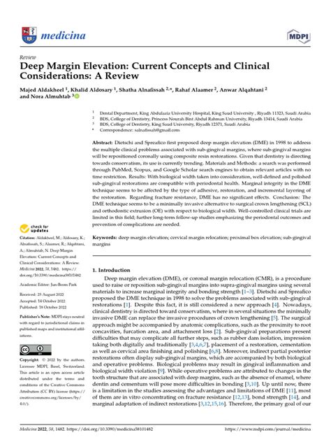 Deep Margin Elevation Current Download Free Pdf Tooth Dentistry