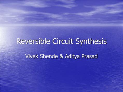Ppt Reversible Circuit Synthesis Powerpoint Presentation Free