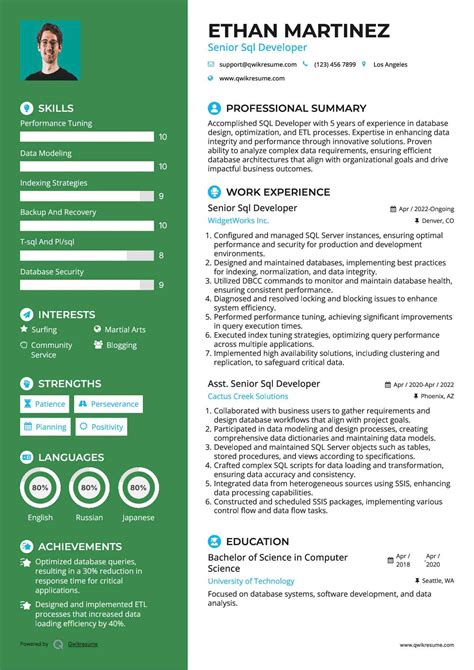 10 Senior Sql Developer Resume Samples And Templates For 2025