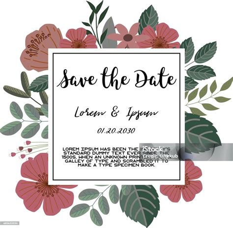 유행 열 대 정글 스타일 벡터 초대 템플릿입니다 질감된 잎 꽃 배경 날짜를 저장 합니다 결혼식 초대 Cardflowers 배경 광장 0명에 대한 스톡 벡터 아트 및 기타