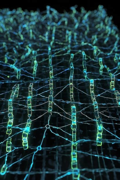 Nodos De Dna Brilhantes Em Matriz Digital Imagem Premium Gerada Com Ia