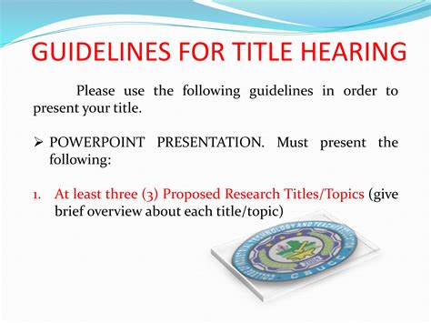 Guidelines For Title Hearing Proposalpptx