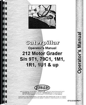 Caterpillar 212 Grader Operators Manual