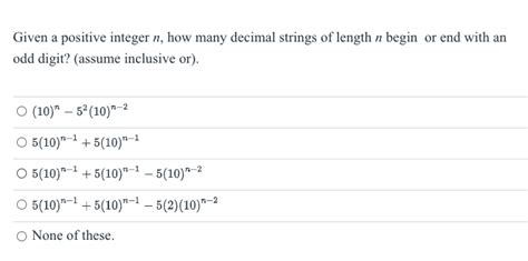 Solved Given A Positive Integer N How Many Decimal Strings