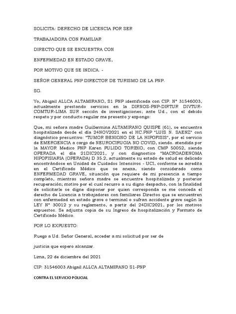 Solicita Licencia Por Enfermedad Grabe Pdf
