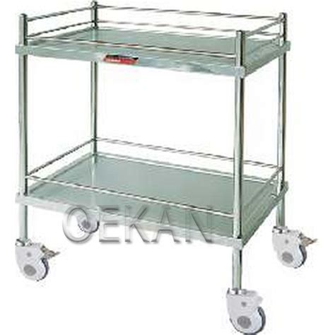 Hospital Furniture Stainless Steel Drug Delivery Trolley Medical Instrument Trolley Cart Moving