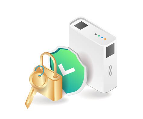 Flat Isometric 3d Illustration Padlock Data Security Symbol 15881055