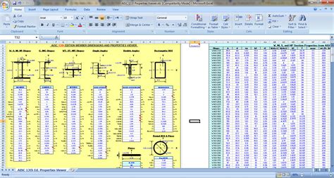 Aisc 13th Member Dimensions And Properties Spreadsheet Civil Engineers Pk