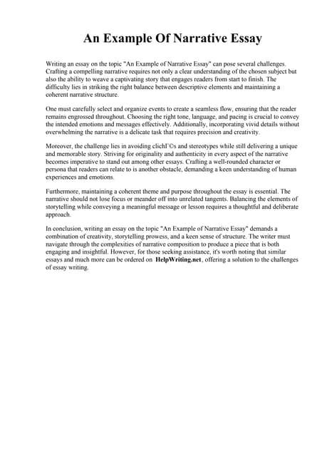 Essay Narrative Examplepdf