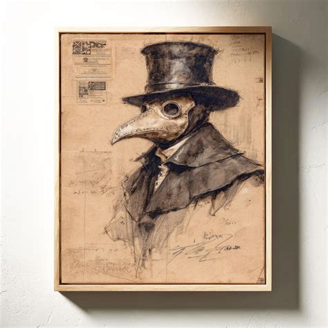 Vintage Plague Doctor Illustration Gothic Medical History Art Etsy